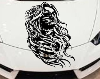 Girl Skull Decal - Etsy