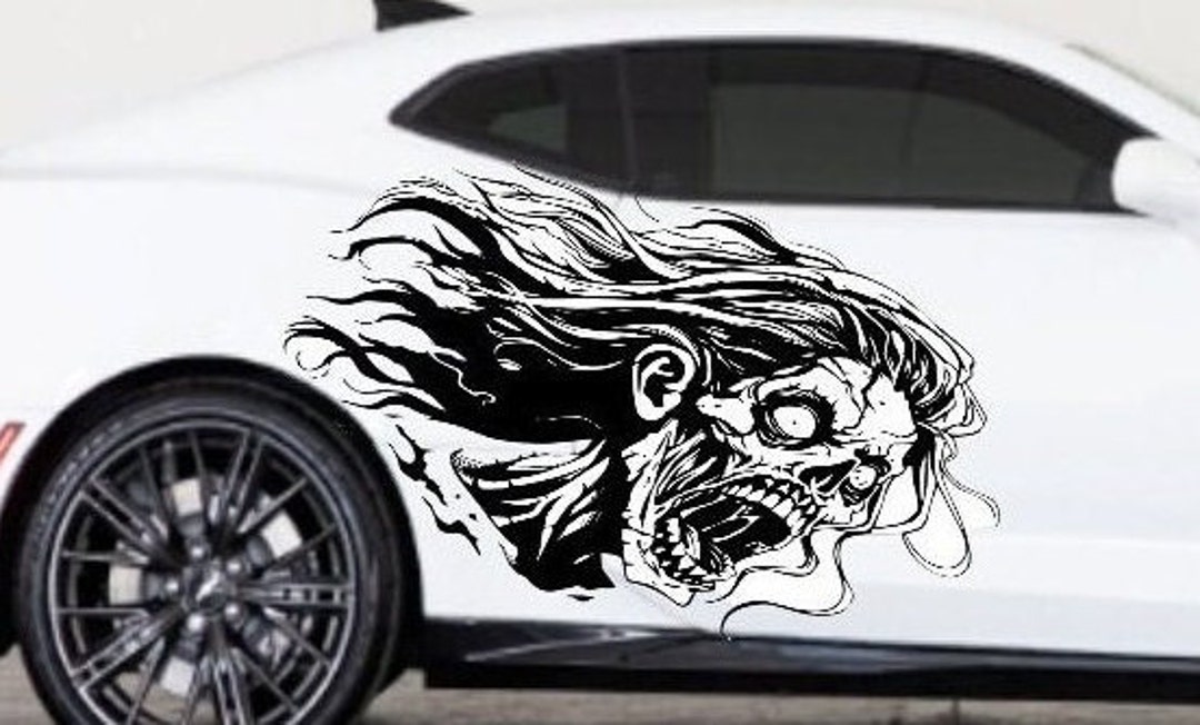 Zombie Large Auto Accent Decal | Skull Car Decal | Vinyl Car Truck ...