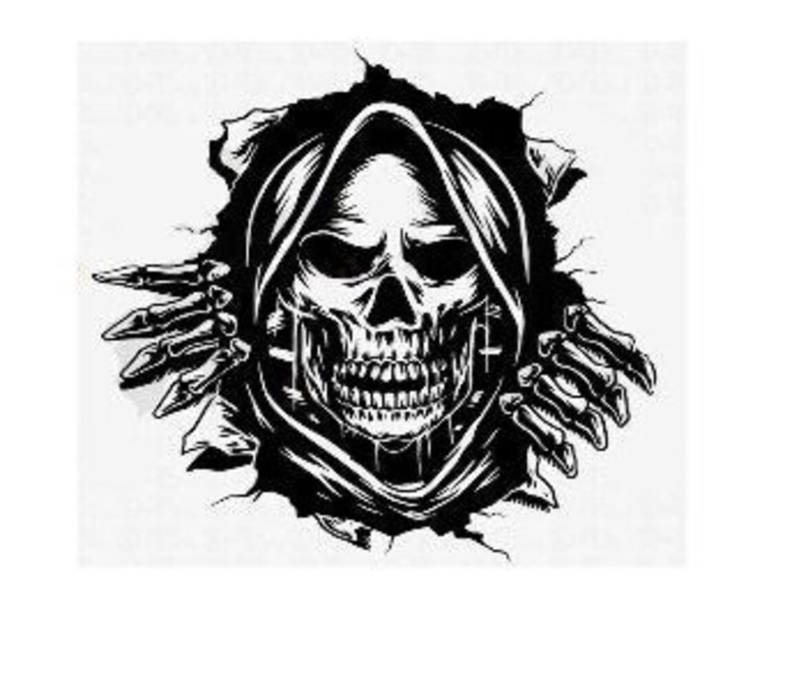 Skull Decal, Skull Sticker, Grim Reaper Hood Graphic, Turn Every Drive ...