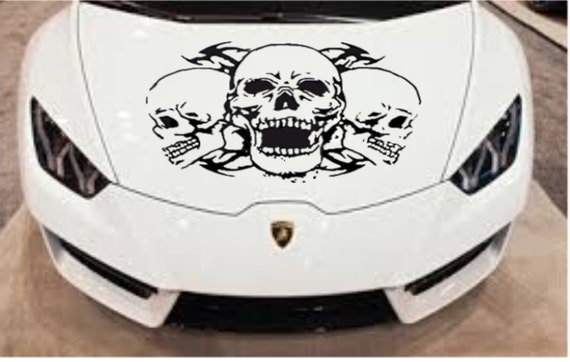 Skull Auto Accent Decal Skulls Car Vinyl Triple Skulls Car | Etsy