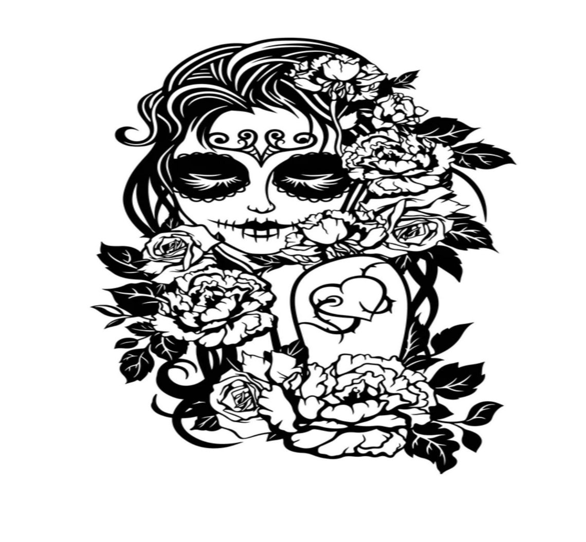 Sugar Skull Grim Reaper Sugar Skull Decal Sugar Skull - Etsy
