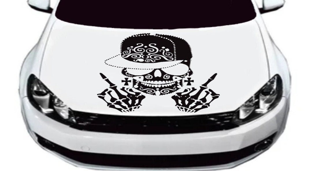 Skull With Sunglasses Hip Hop Decal Sticker, Gangster Skull Decal ...