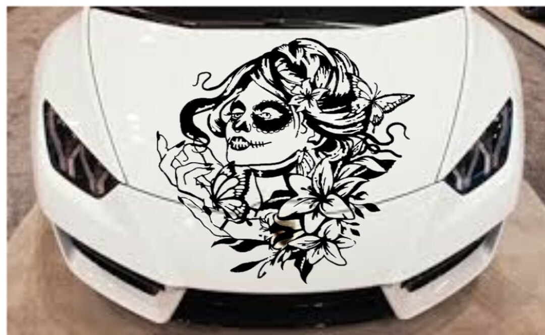 Skull Girl Decal, Skull Girl Sticker, Sugar Skull - Etsy