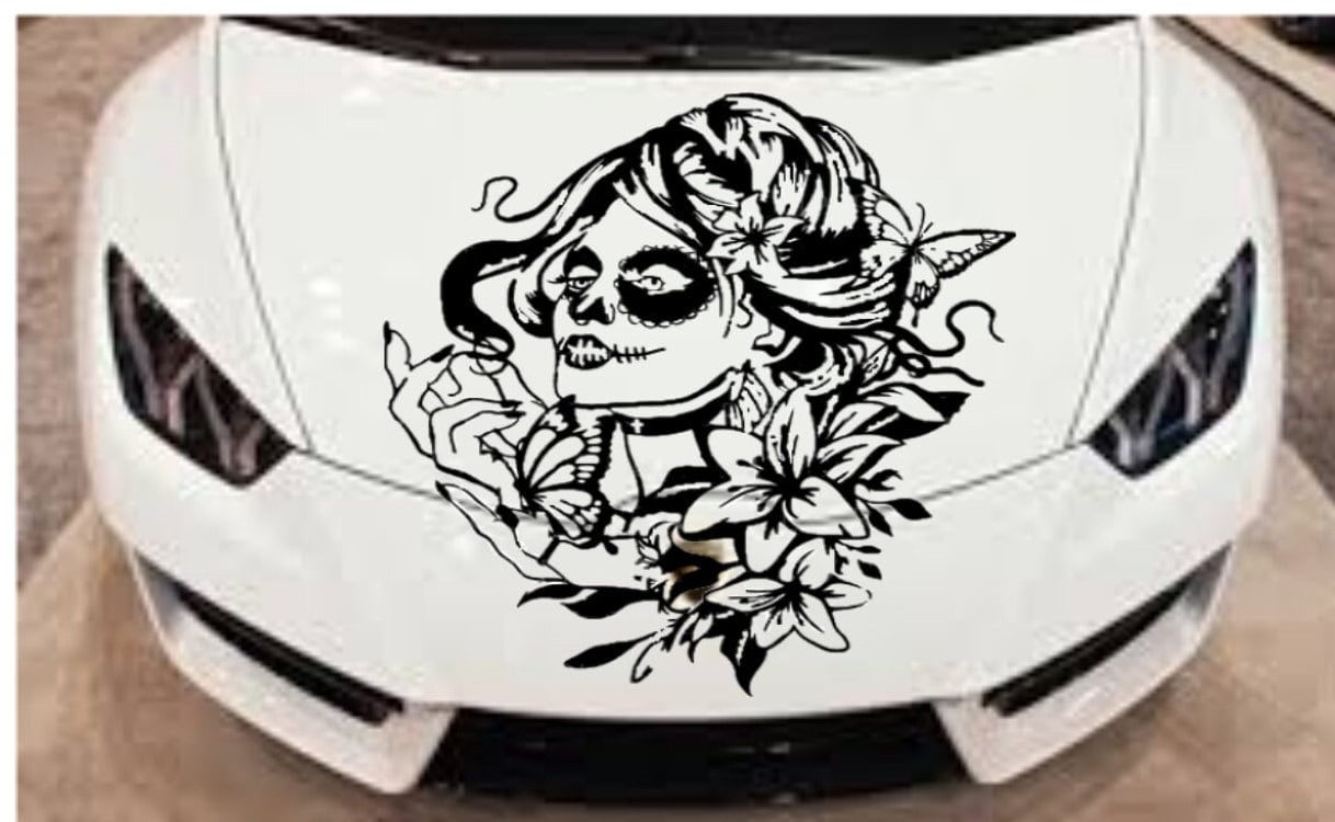 Skull Girl Decal Skull Girl Sticker Sugar Skull Female - Etsy
