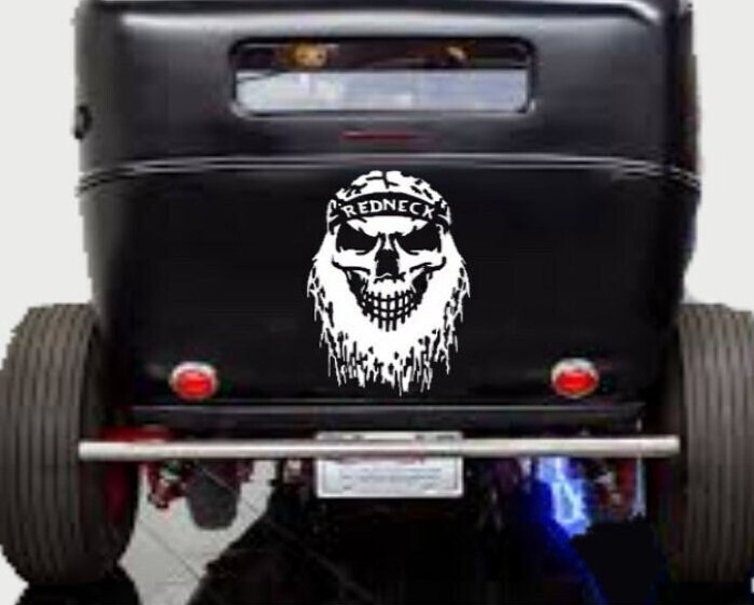Redneck Skull Decal Skull Decal Skull Sticker Skull Redneck - Etsy
