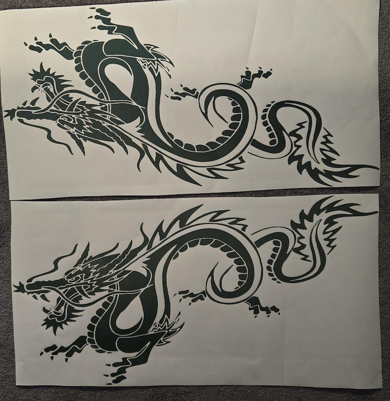 Dragon Large Auto Accent Decal | Dragon Car Decal - Etsy