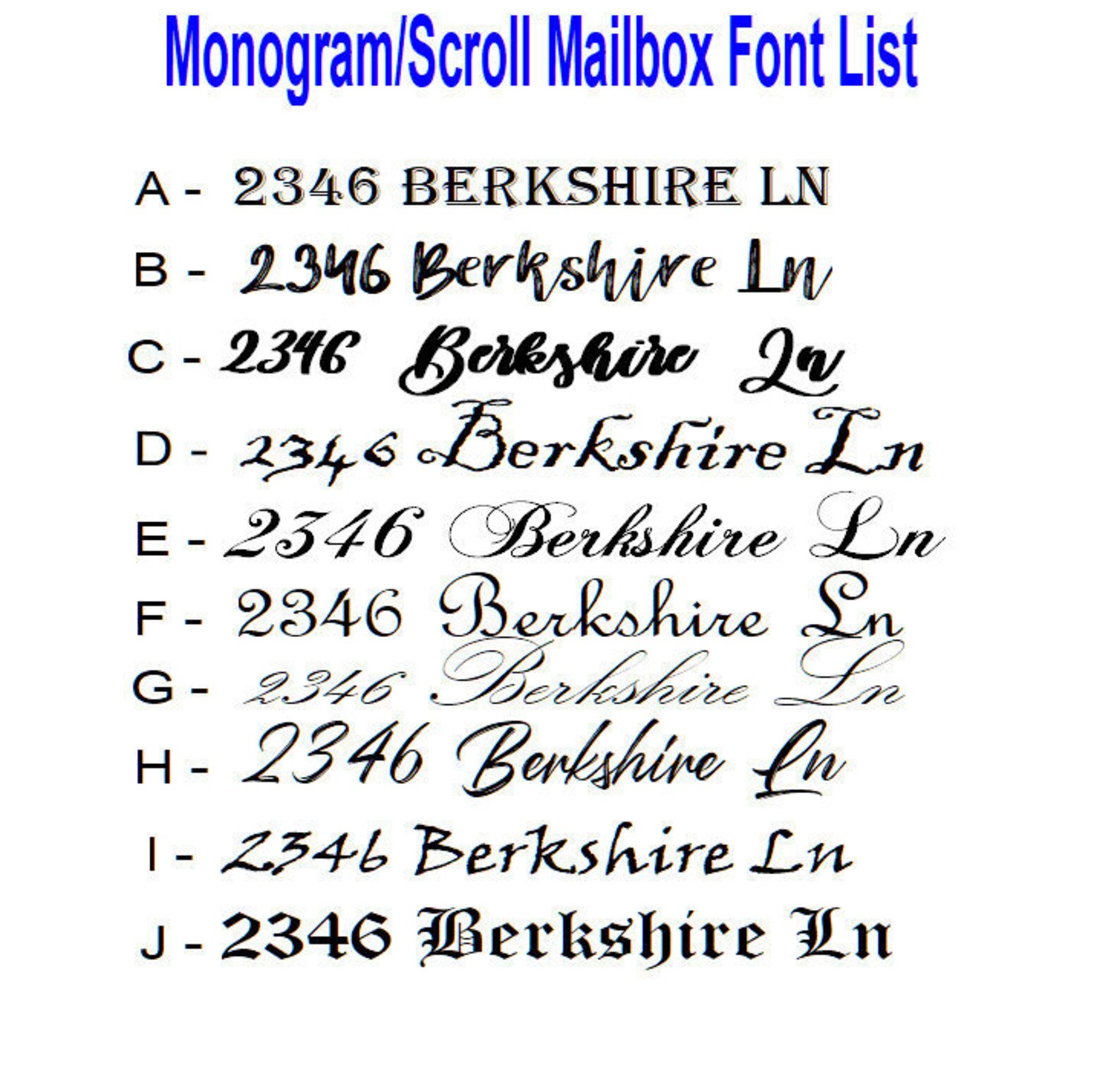 Mailbox Decal, Custom Mailbox Decal, Address Decal, Monogram Address ...