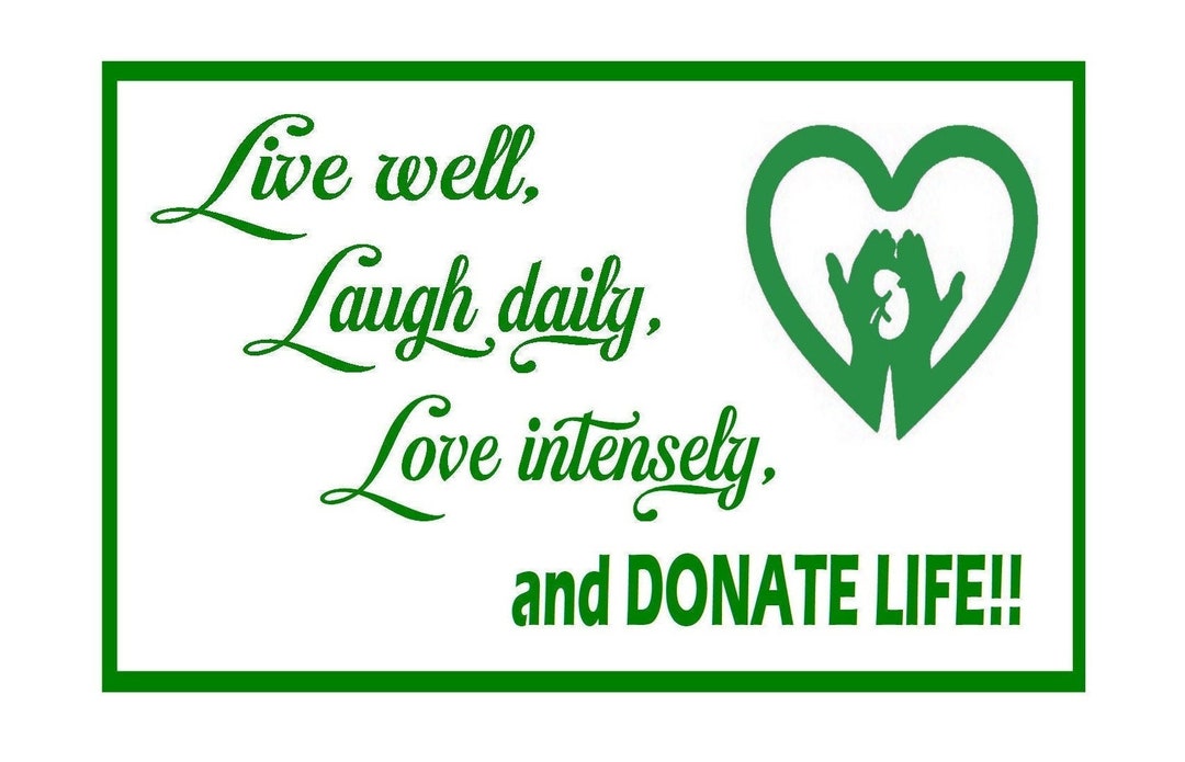 Organ Donation Decal Transplant Decal Donate Life Decal - Etsy