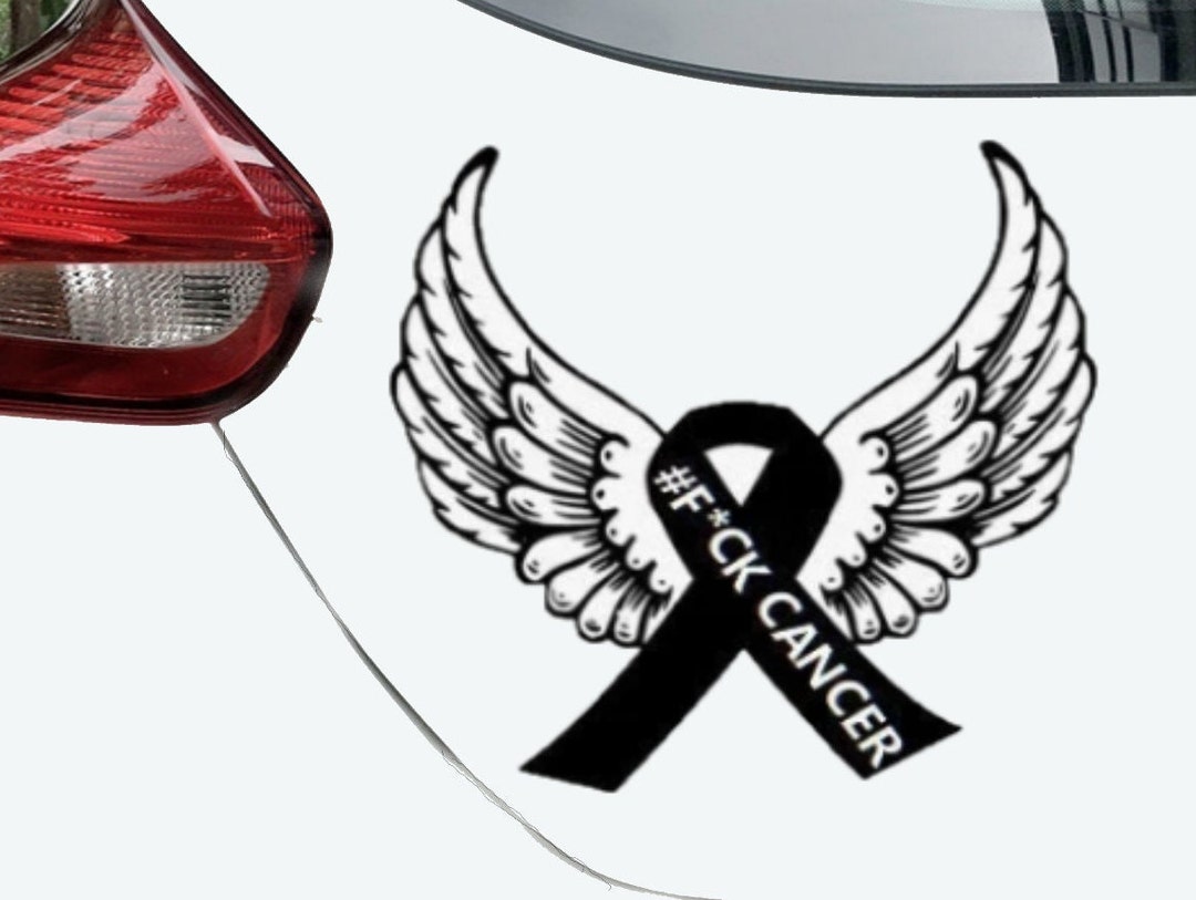 Cancer Awareness Decal, Feather Ribbon Decal Vinyl Decal, Fight Breast ...
