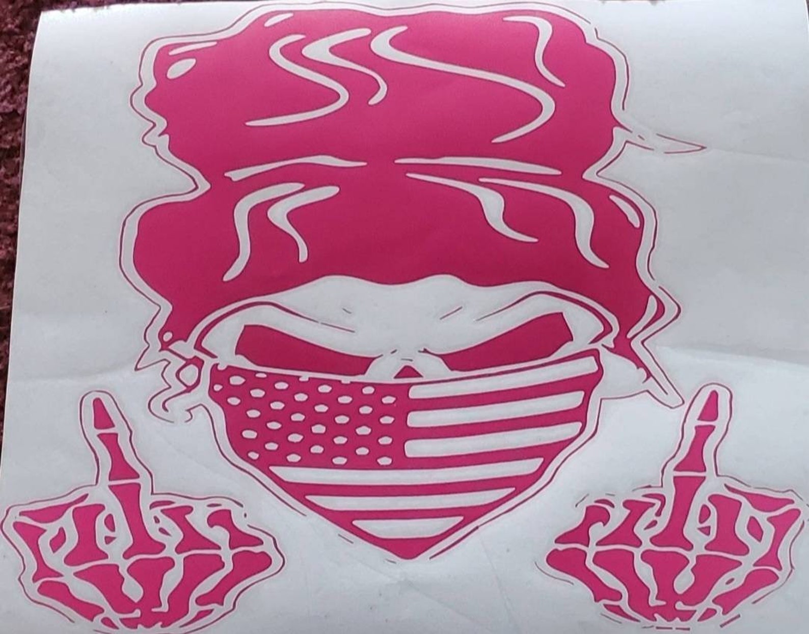 Skull Girl Decal, Skull Girl Sticker, Skull American Flag Bandit - Etsy