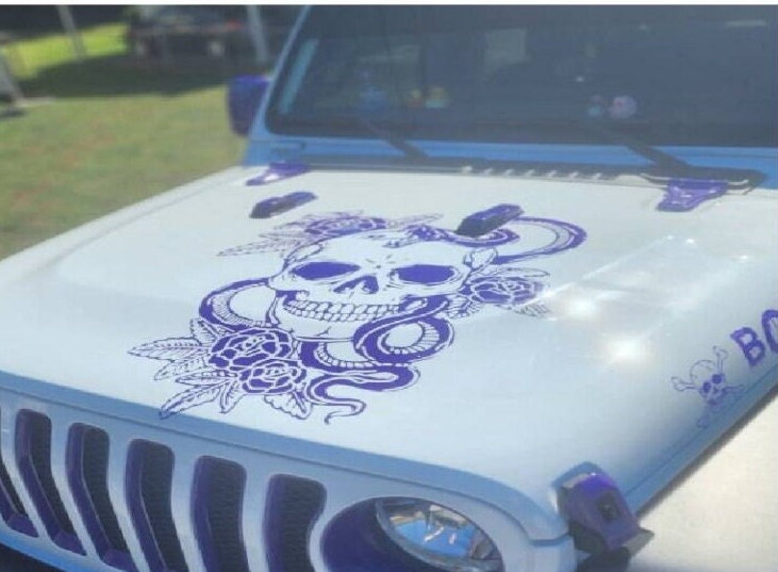 Skull, Snake Flowers Decal - Etsy