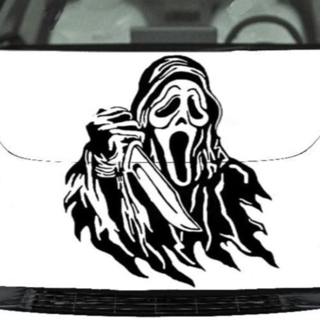 Ghostface Decal, Ghostface Sticker, Horror Sticker, Scream Hood Graphic ...
