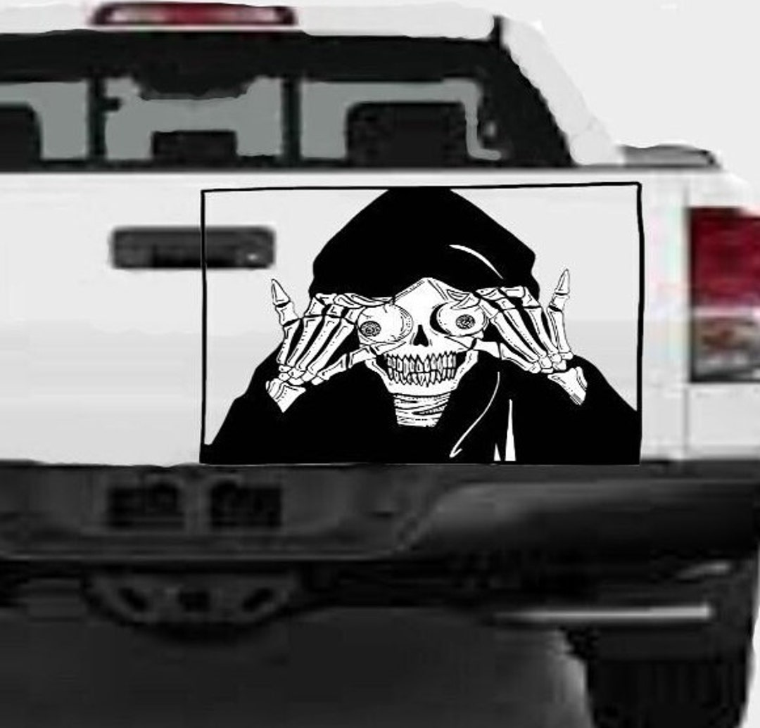 Grim Reaper Decal, Skull Decal, Skull Sticker Grim Reaper Hood Graphic ...