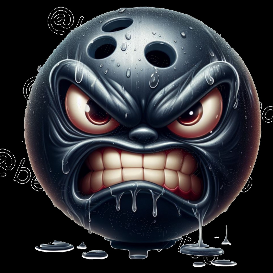 Angry Bowling Ball PNG File - Etsy