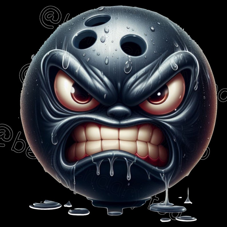 Angry Bowling Ball PNG File - Etsy