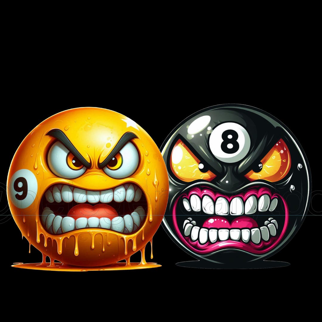 Layered 8 and 9 Ball PNG - Etsy