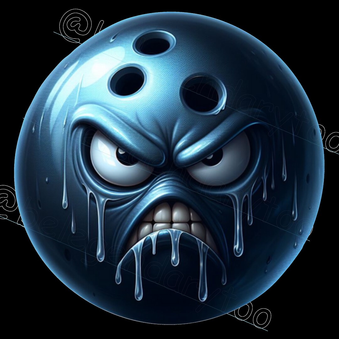 Angry Bowling Ball Dripping Sweat PNG File - Etsy