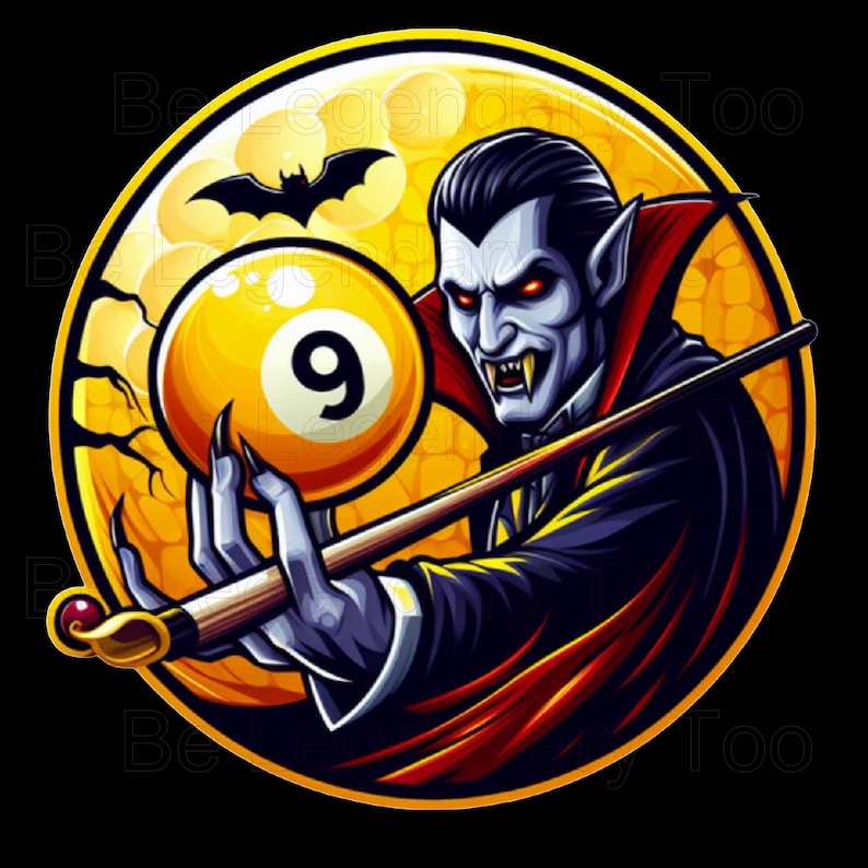 Vampire 9 Ball Pool/billiards Png - Etsy
