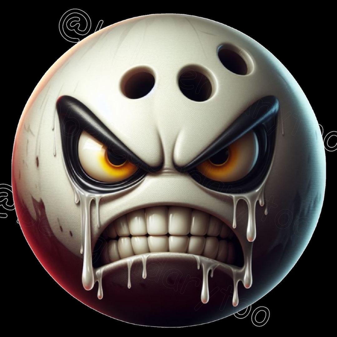 Angry Bowling Ball PNG - Etsy