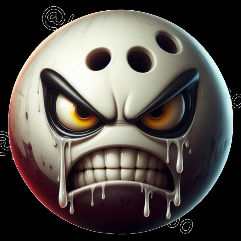 Angry Bowling Ball PNG - Etsy