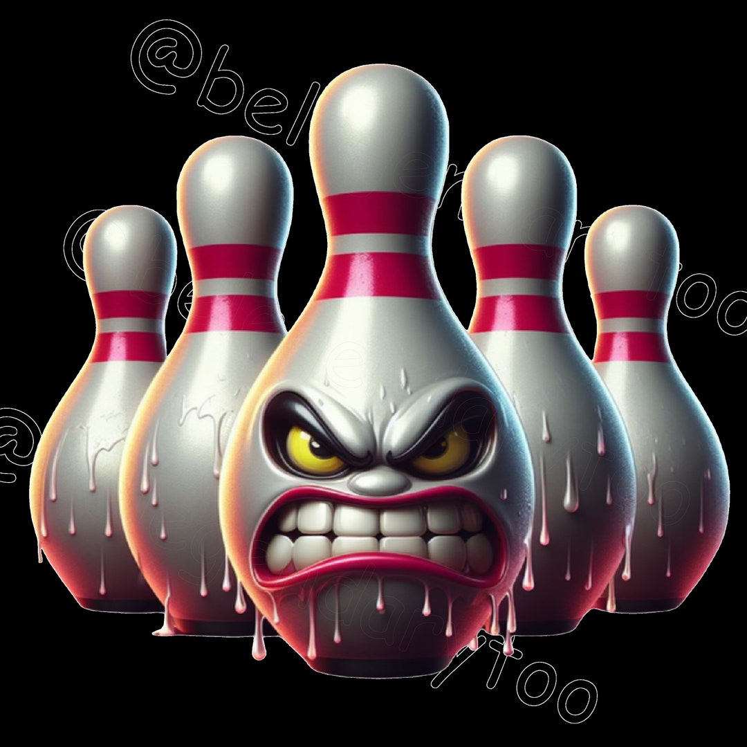 Angry Bowling Pins PNG - Etsy