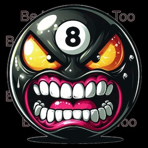 Angry 8 Ball Png File - Etsy