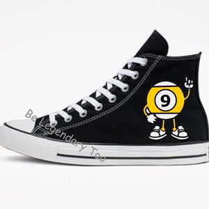 9 Ball Billiards/ Pool Player Sneakers - Etsy
