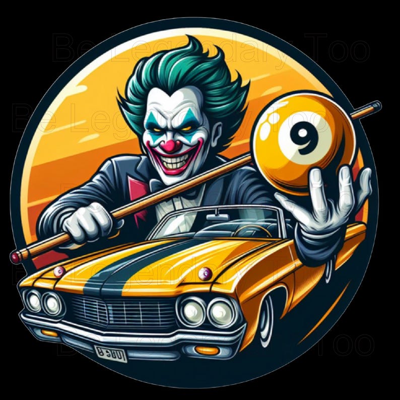 Clown 9 Ball Pool/billiards Png - Etsy