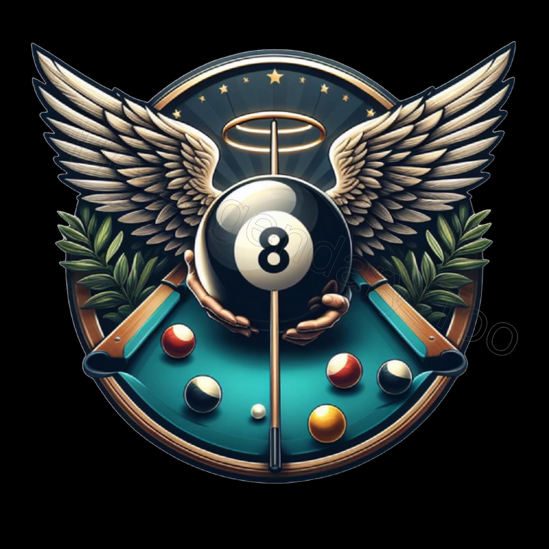 Angel 8 Ball Pool/billiards Png - Etsy