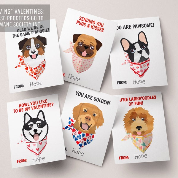 Dog Valentine Card - Etsy