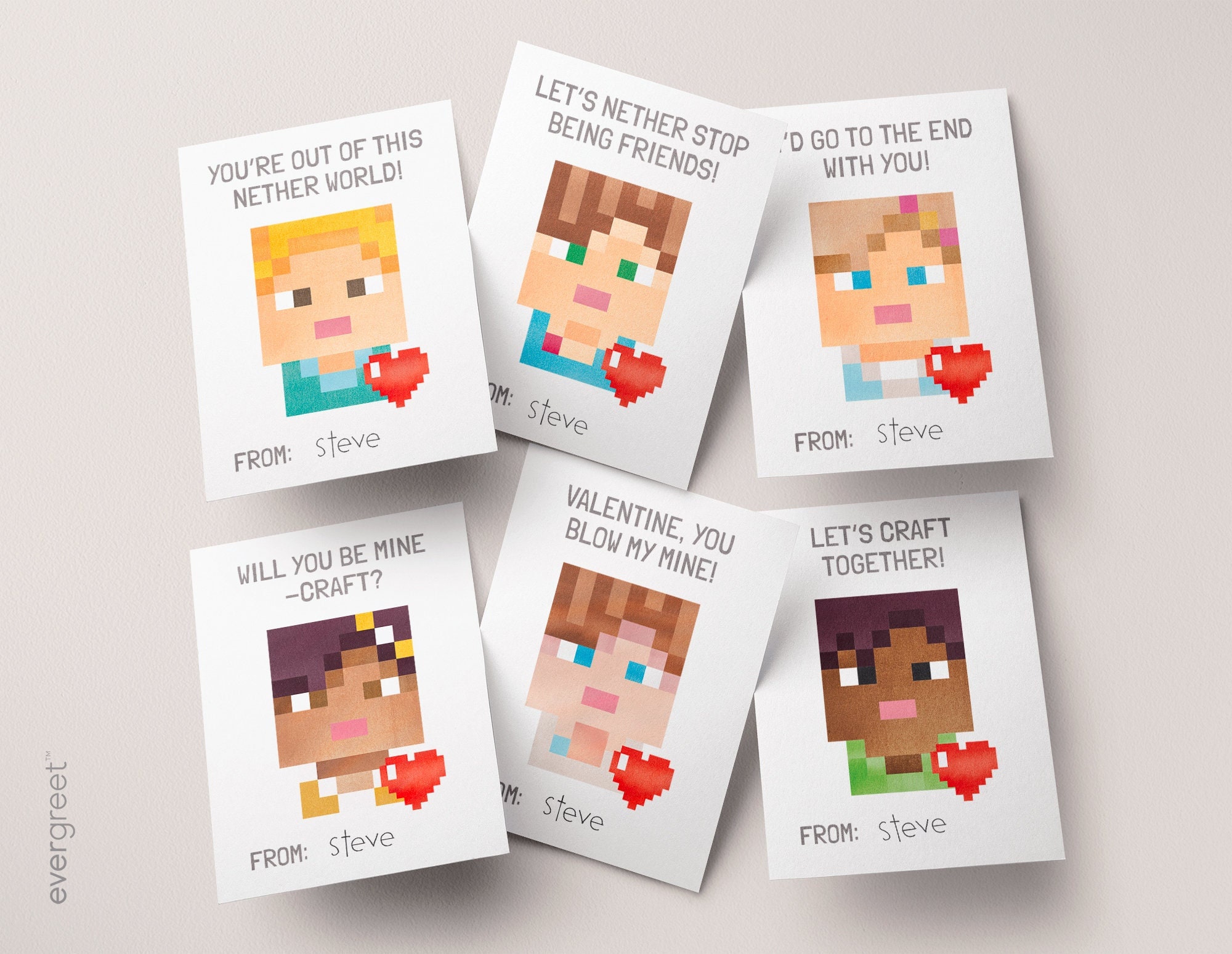 Minecraft Valentines Day Cards