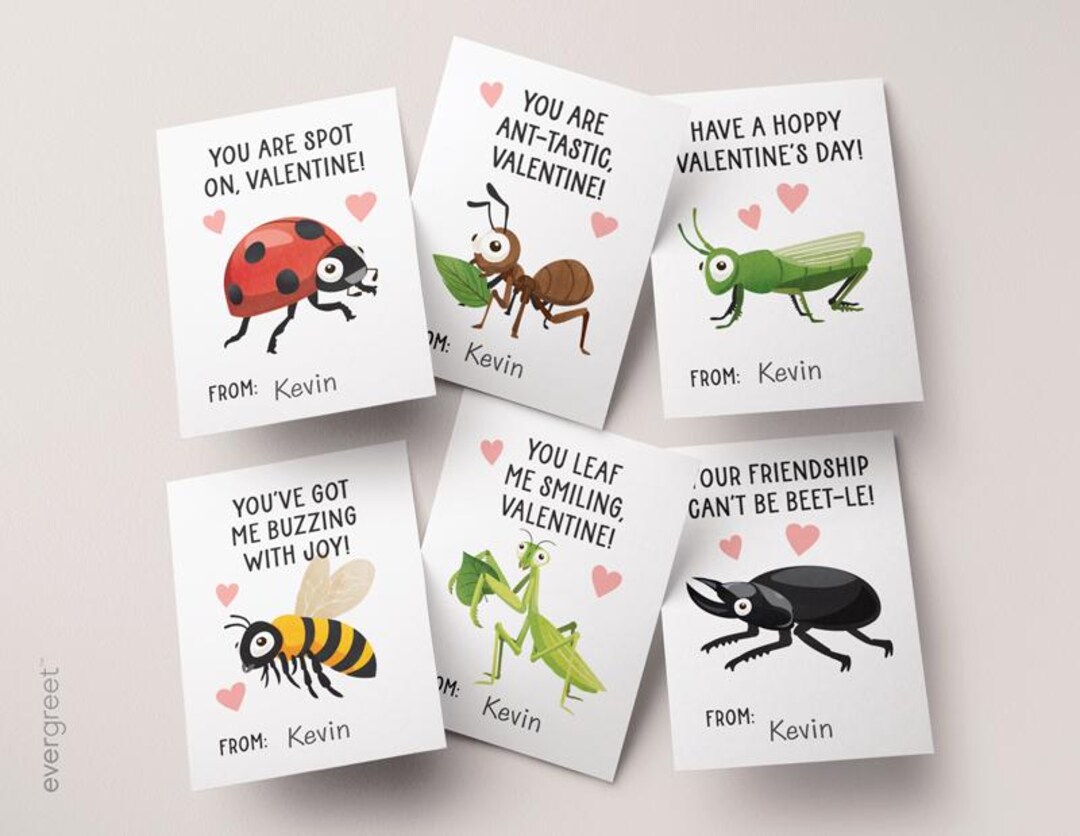Kids Valentine Cards | INSTANT DOWNLOAD | Insect Valentines, Critters ...