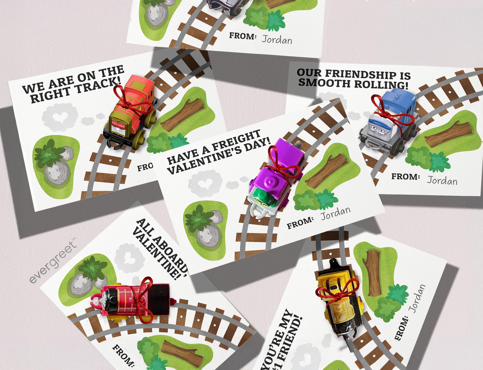 Kids Valentine Cards | INSTANT DOWNLOAD | Mini Trains, Steam Engine ...
