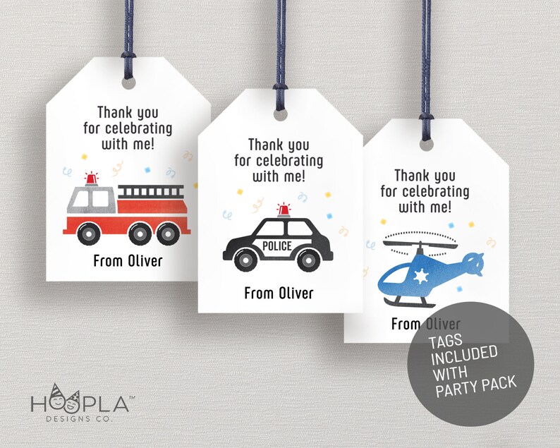 Police Emergency Party Pack and Tags | DIGITAL FILES ONLY | Add-on ...