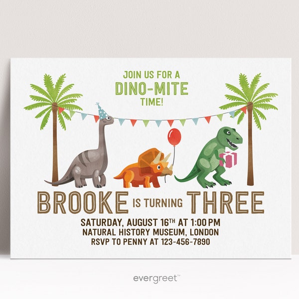 Dinosaur Birthday Invitation Oneasaurus - Etsy Canada