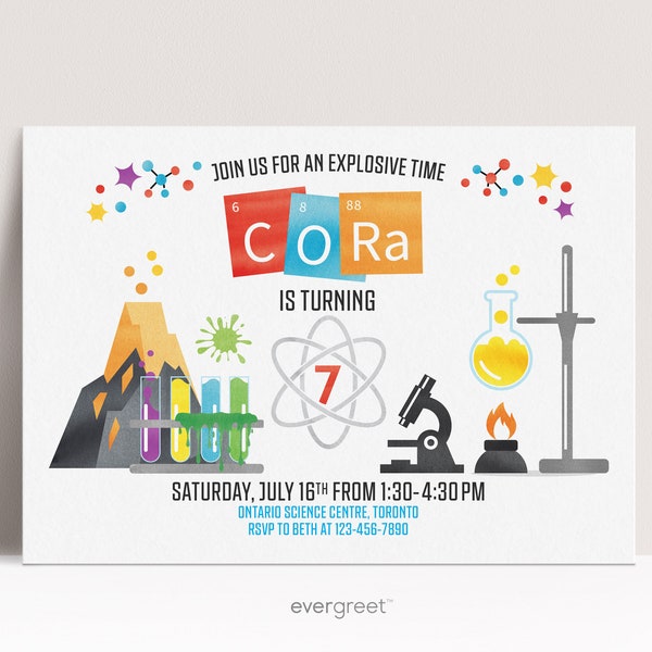 Science Invitation - Etsy