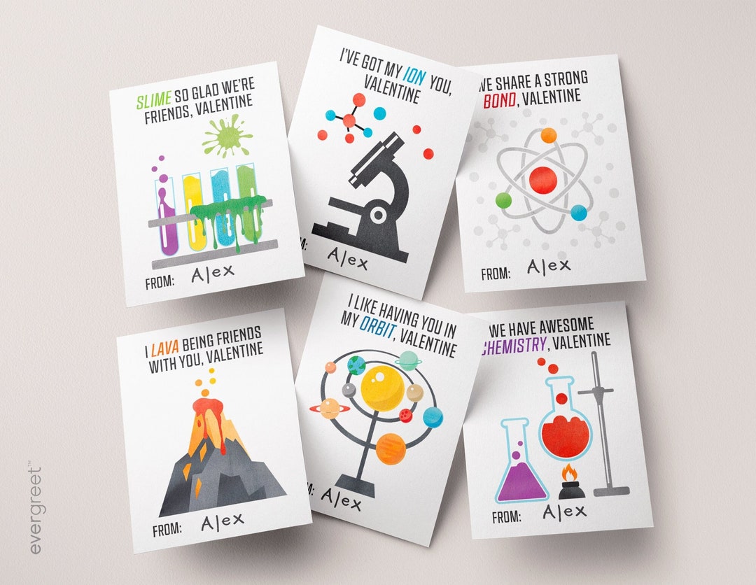 Kids Valentine Cards | INSTANT DOWNLOAD | Science Valentines, Chemistry ...
