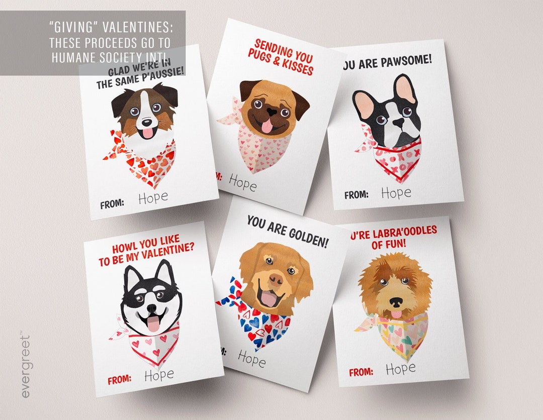 Kids Valentine Cards | INSTANT DOWNLOAD | Puppy Dog Valentines, Pet ...