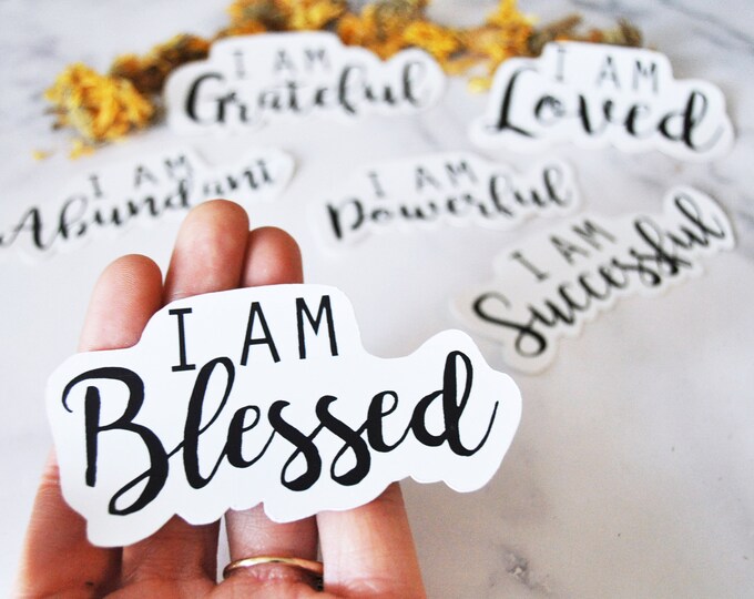 Set of 6 I Am Affirmation Stickers, Positive Affirmation Waterproof ...