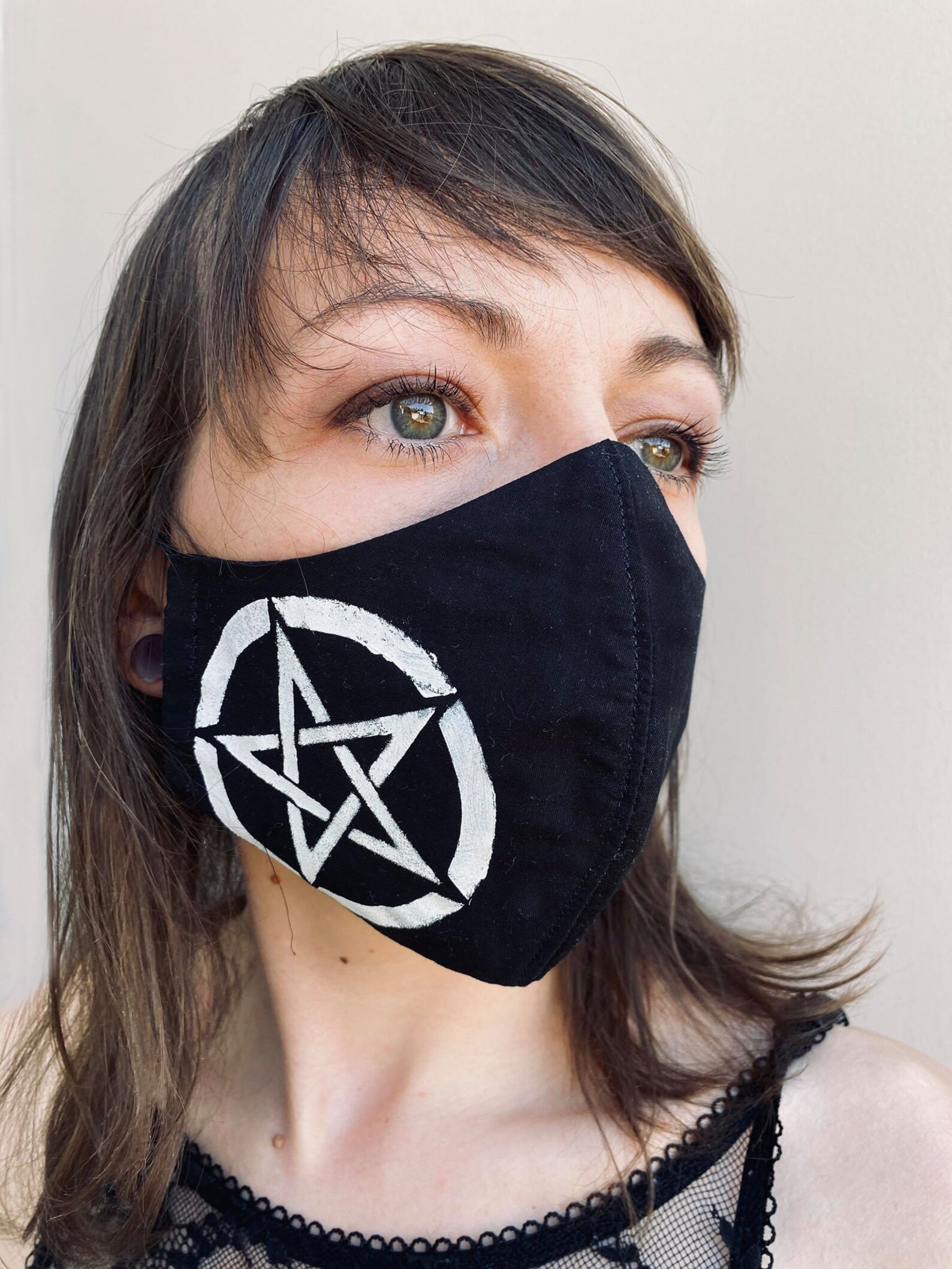 Reusable Pentagram Black Cotton Face Mask With Optional Filter - Etsy