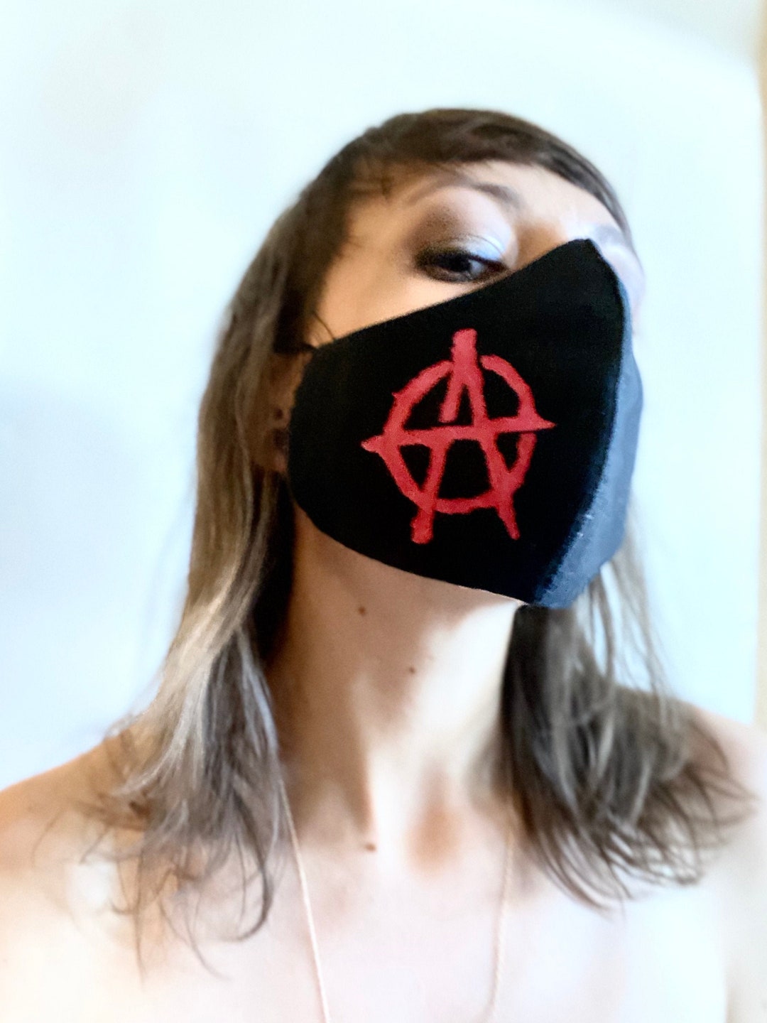 Reusable Anarchy Sign black Cotton Face mask with optional - Etsy.de