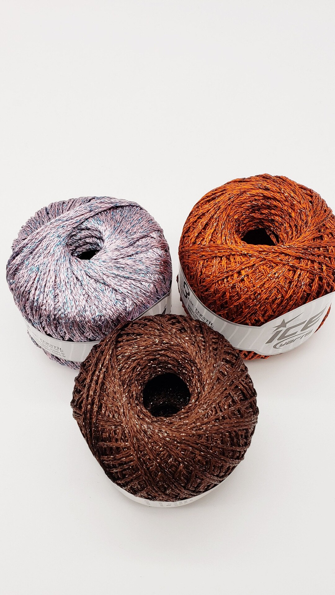 Metallic Shiny Yarn. Viscose Star. Viscose Metallic Lurex Yarn. Ice ...