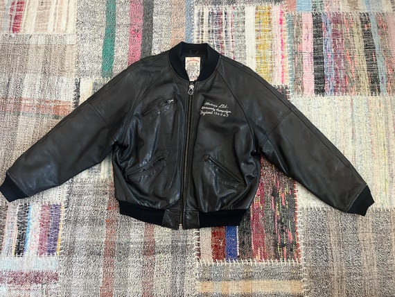 Vintage Varsity Leather Jacket AVIREX USA size M-L - Gem