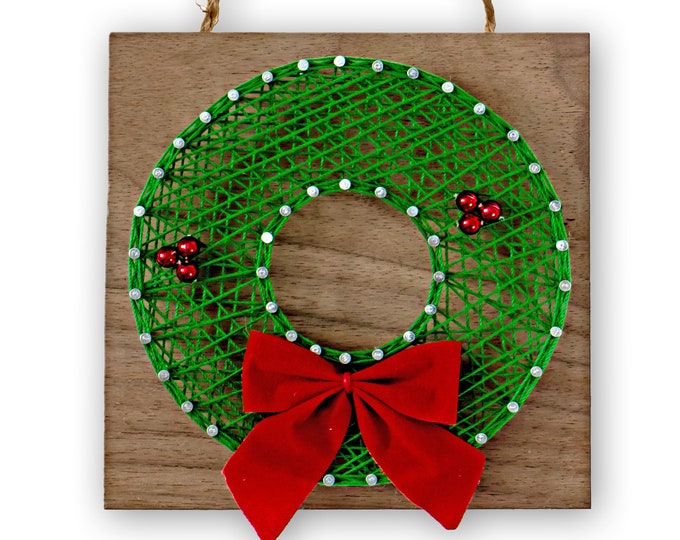 5" X 5" Christmas Wreath String Art Kit | DIY Adult Holiday Craft ...