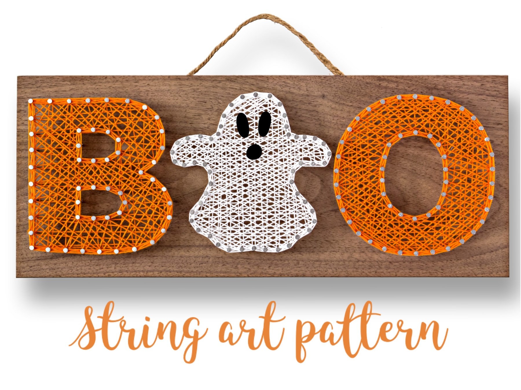 BOO String Art PATTERN DIY Halloween Adult Art Craft Project | Etsy