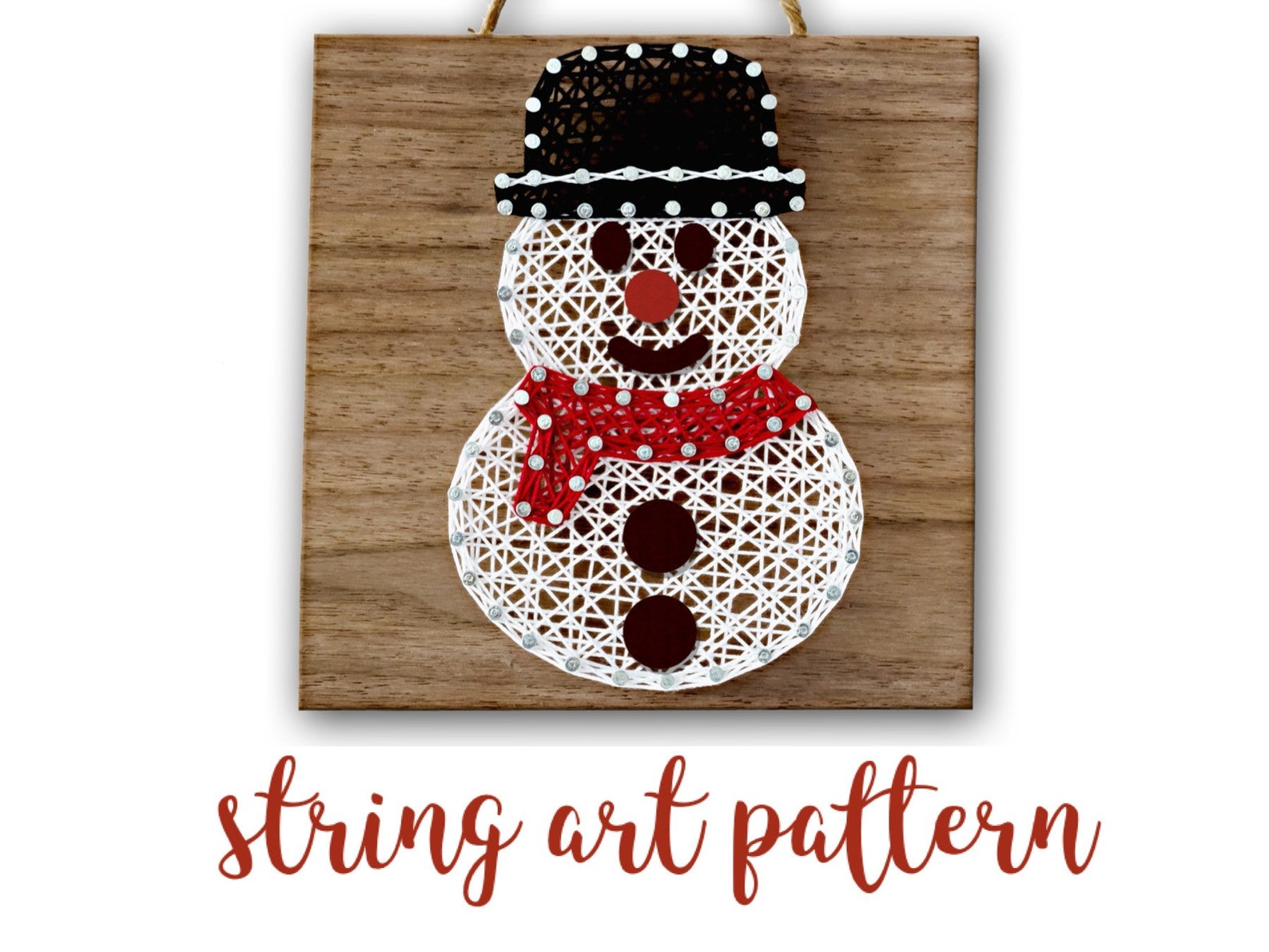 Snowman String Art PATTERN | DIY Christmas Winter Holiday Adult Art ...