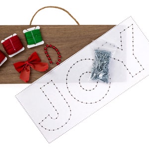 12" X 5" Christmas JOY String Art Kit | DIY Adult Holiday Craft Project ...