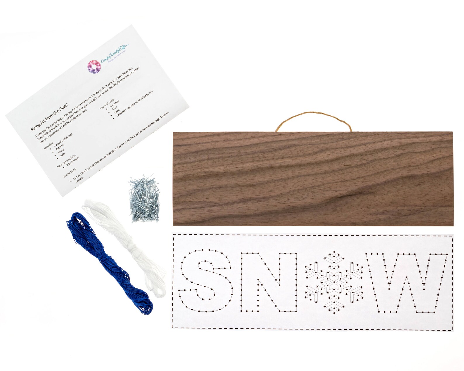 15 X 5 SNOW String Art Kit DIY Adult Craft | Etsy