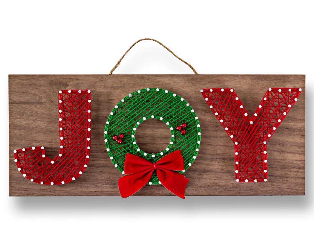 12" X 5" Christmas JOY String Art Kit | DIY Adult Holiday Craft Project ...