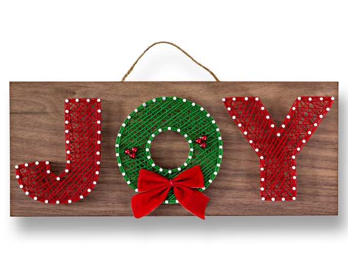 12" X 5" Christmas JOY String Art Kit | DIY Adult Holiday Craft Project ...